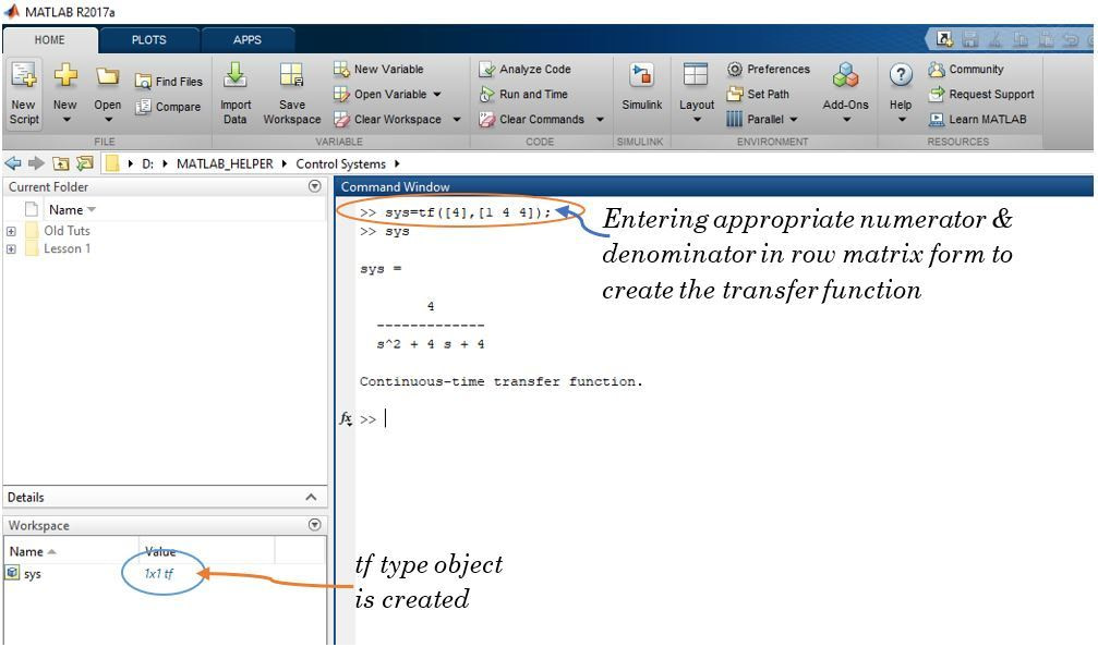 Create Transfer Function in MATLAB – MATLAB Helper